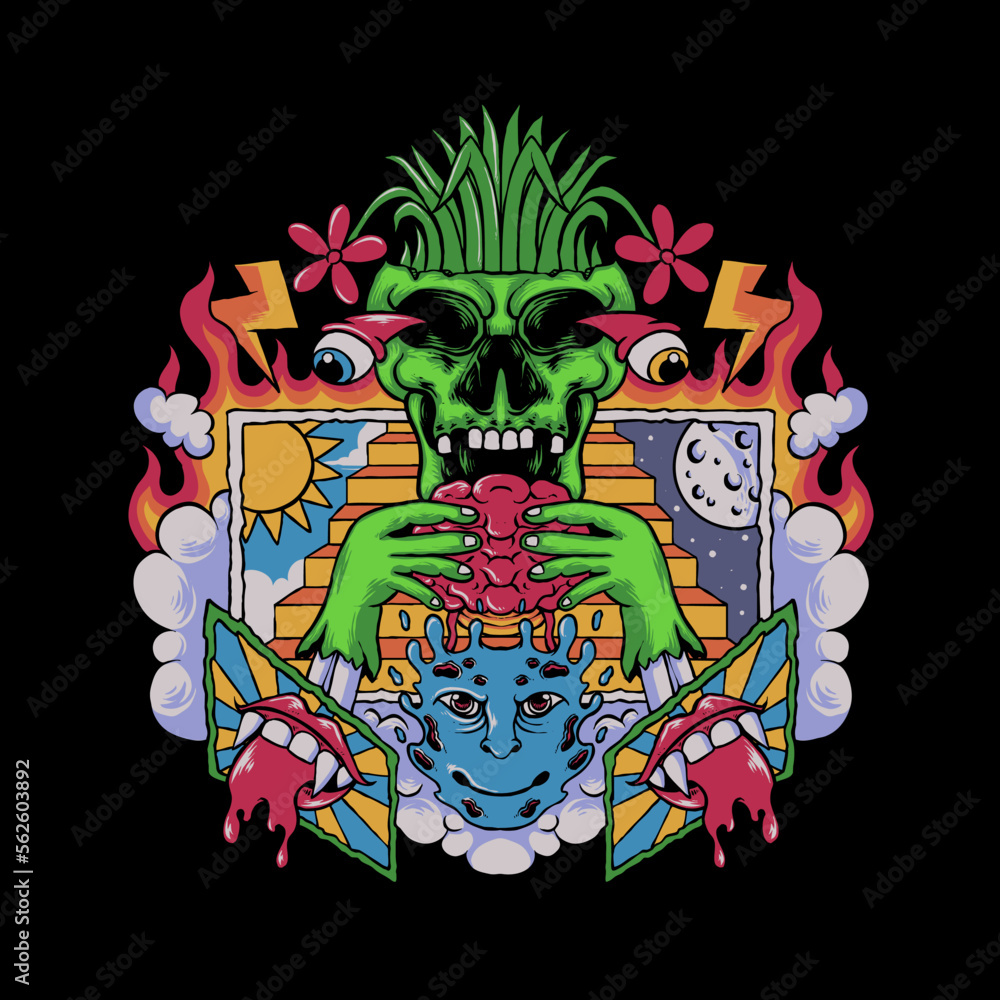 dread skull Stock Vector | Adobe Stock