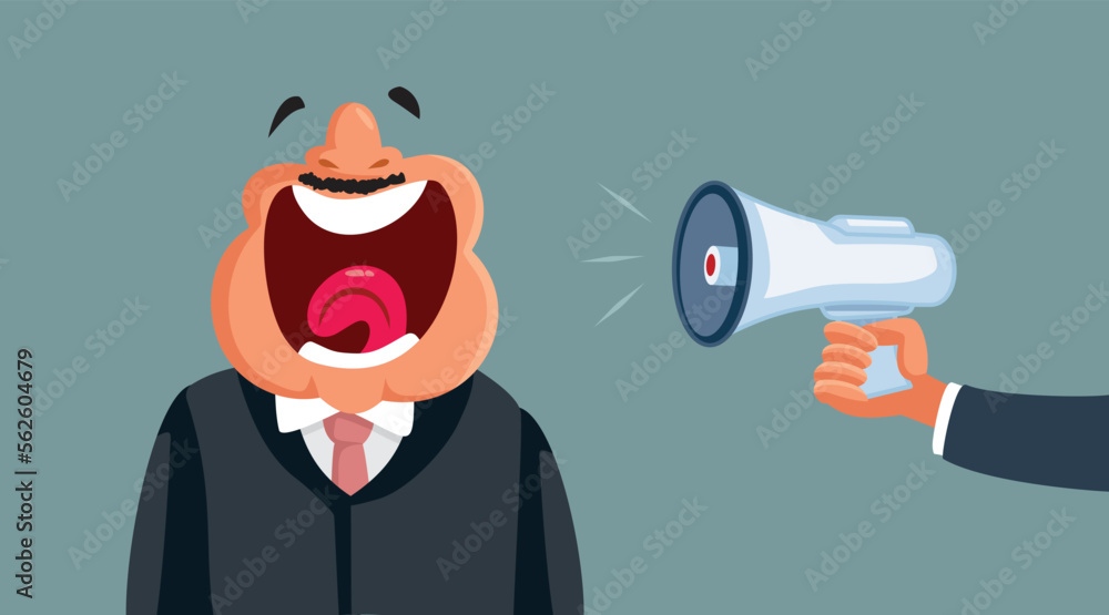 Loud Businessman Being Screamed at by His Boss Vector Cartoon ...