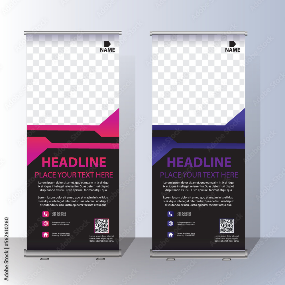 Roll Up Banner Signage Standee Template for Advertising and ...
