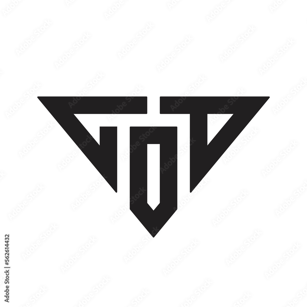 COD letter logo design, inital COD monogram logo vector, triangle shape ...