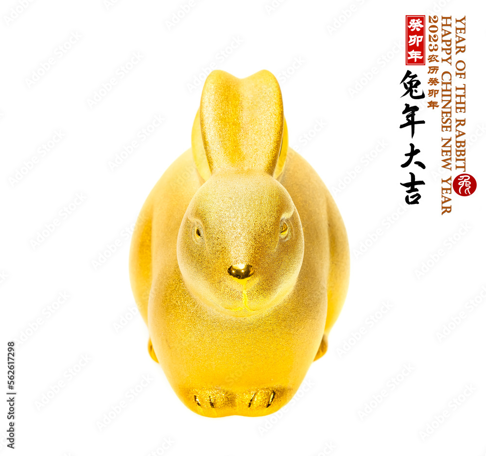 Tradition Chinese golden rabbit statue,2023 is year of the rabbit ...