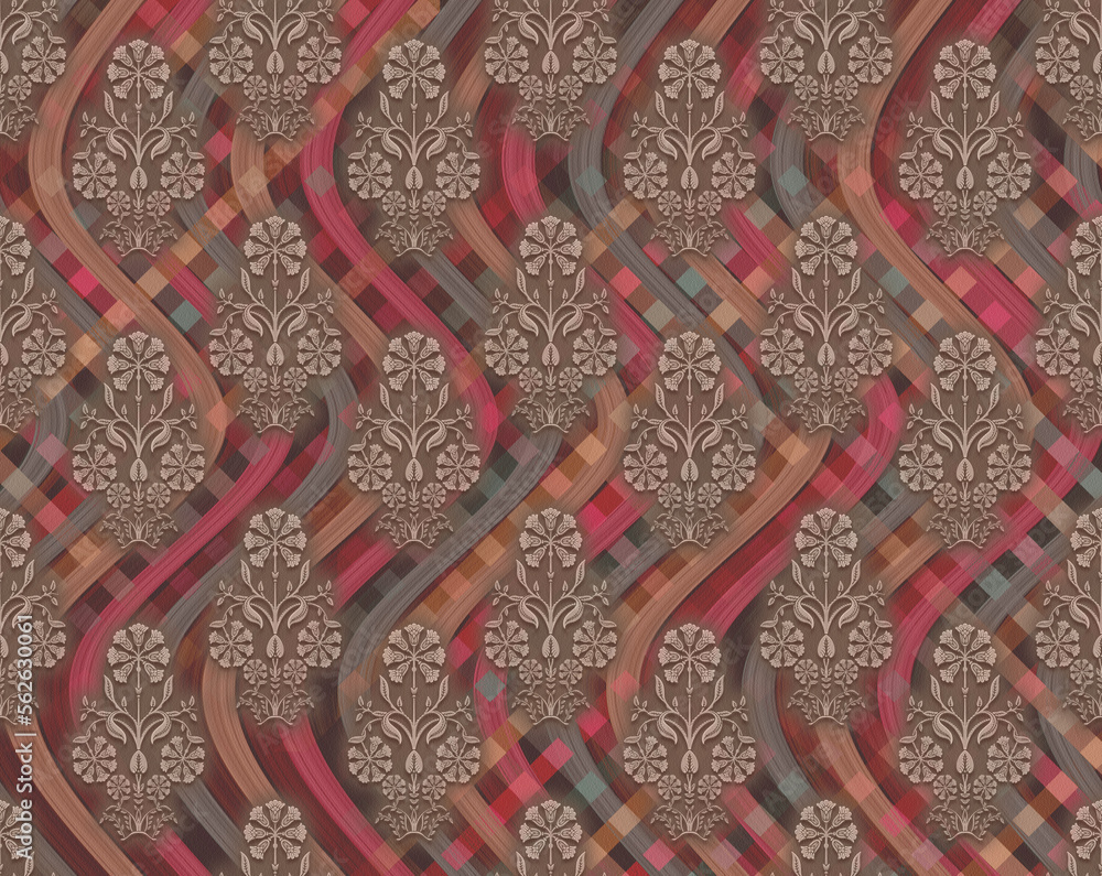 Beautiful Mughal Floral Pattern Background For Wallpapers And Digital ...