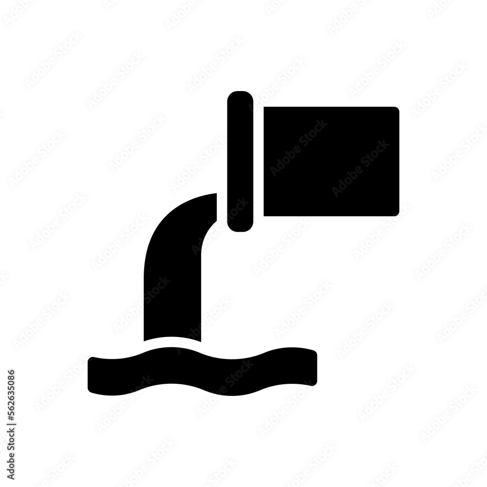Sewage system black glyph icon. Wastewater disposal. Grey and black ...