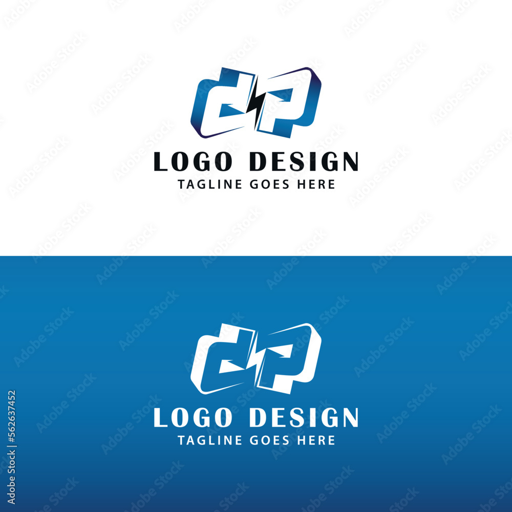 Letter PNP - DP - PP - DNP Electric Logo Design - Thunder Logo ...
