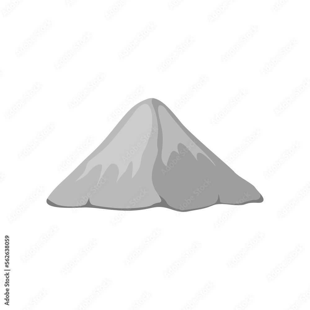 Heap of cement isolated on white background. Building material pile ...