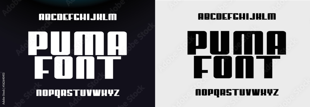 PUMA Sports minimal tech font letter set. Luxury vector typeface for ...