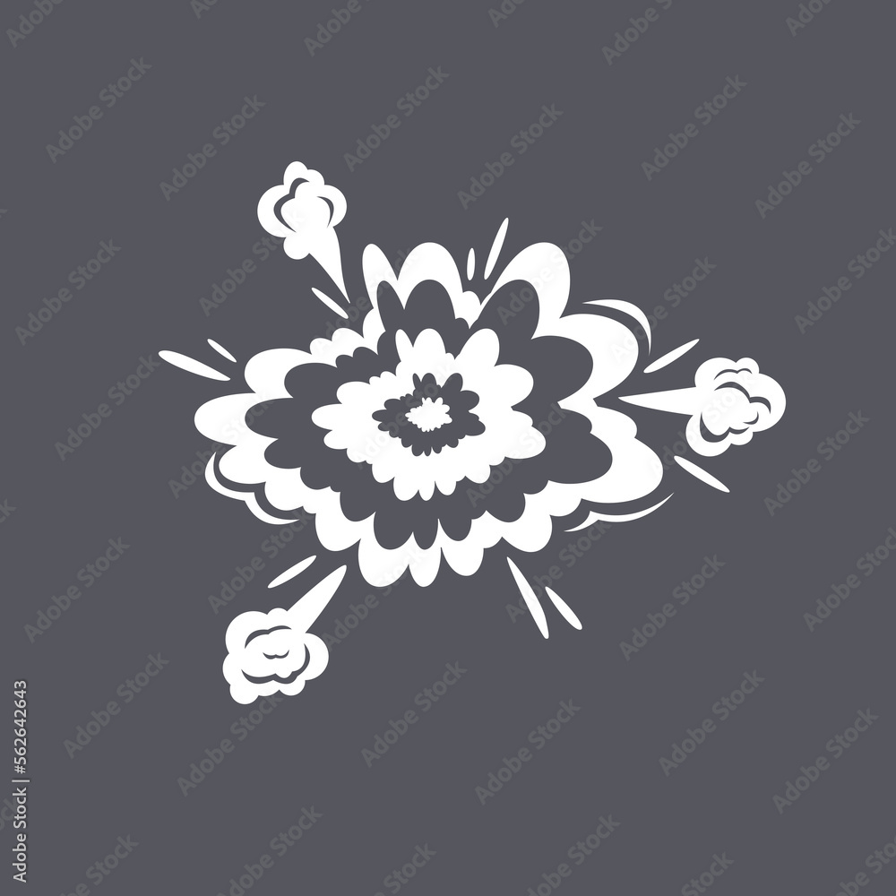 Comic cloud from explosion or gas blast cartoon illustration. White ...