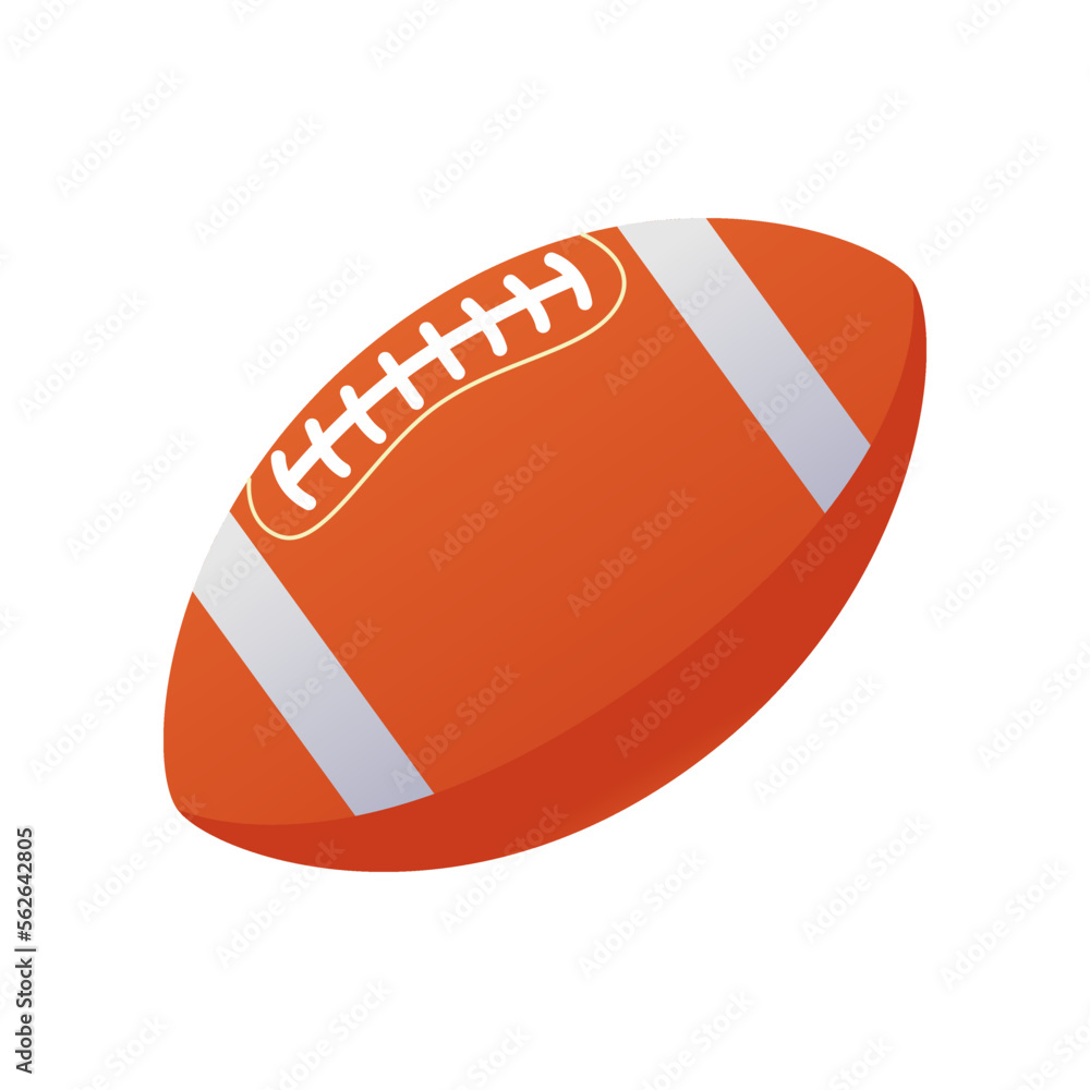Rugby ball on white background. Sport ball on white background cartoon ...
