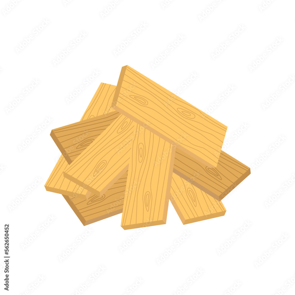 Heap of timber isolated on white background. Building material pile ...