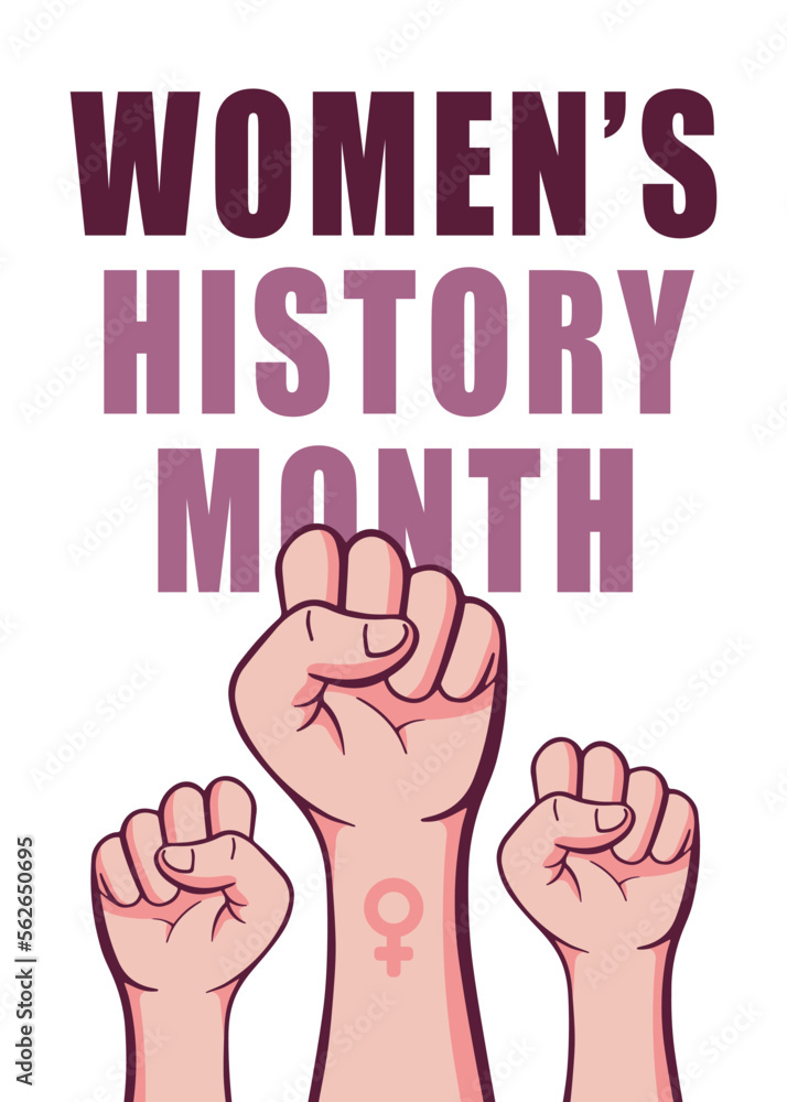 Womens history month banner template vector illustration. Feminism ...