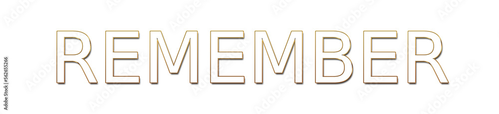 remember golden typography banner on transparent background Stock ...