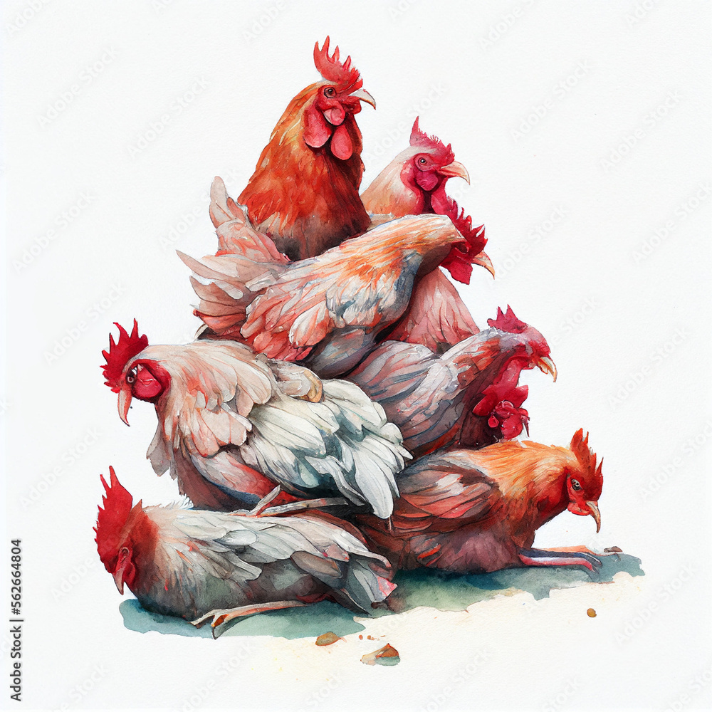 Avian Influenza Outbreak Concept Image, Sick and Dead Chickens, High ...