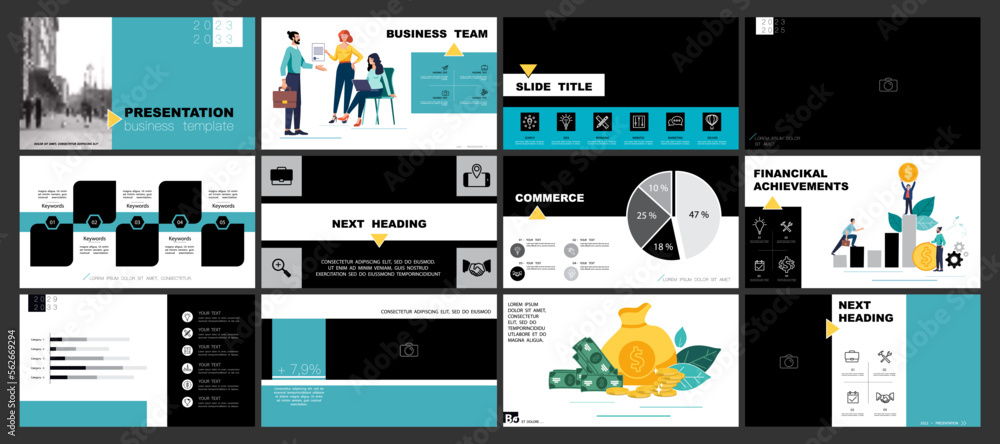 Infographics. Business team plans business presentation, financial ...