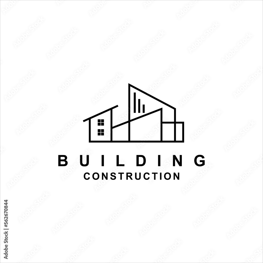 urban roof building logo design, construction rooftop vector Stock ...