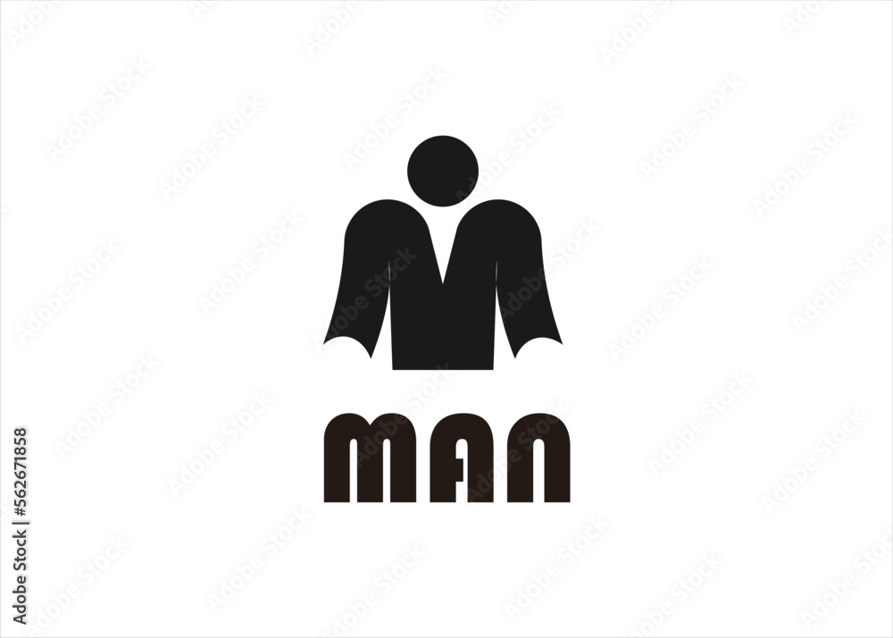 m logo man people concept Stock Vector | Adobe Stock