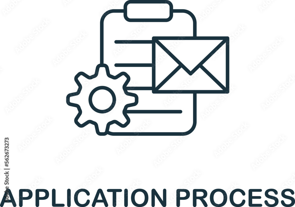 Vetor de Application process icon. Monochrome simple Talent Development ...