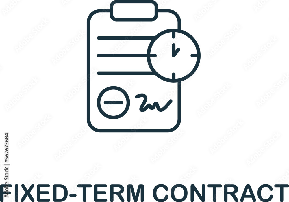 Fixed-Term Contract icon. Monochrome simple Talent Development icon for ...