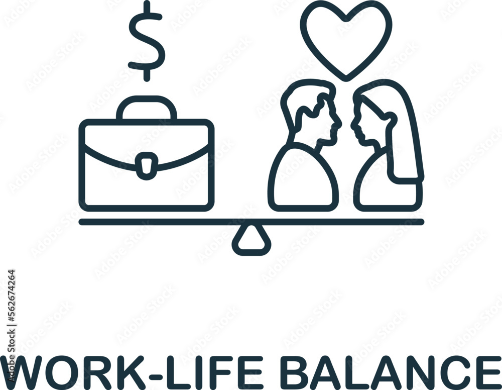 Work-Life Balance icon. Monochrome simple Time Management icon for ...