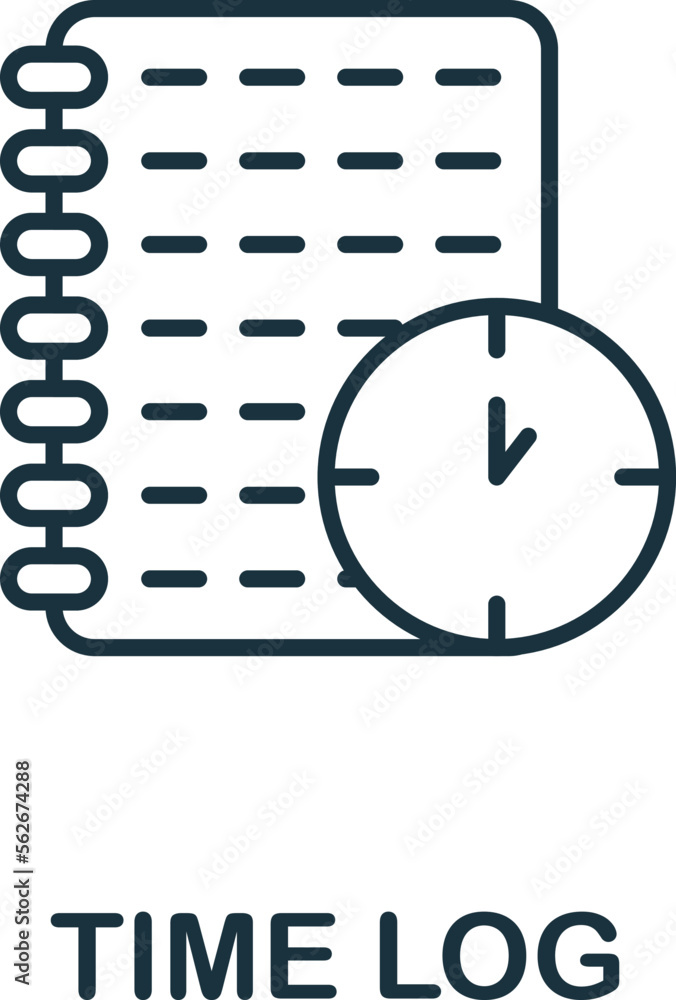 Time Log icon. Monochrome simple Time Management icon for templates ...
