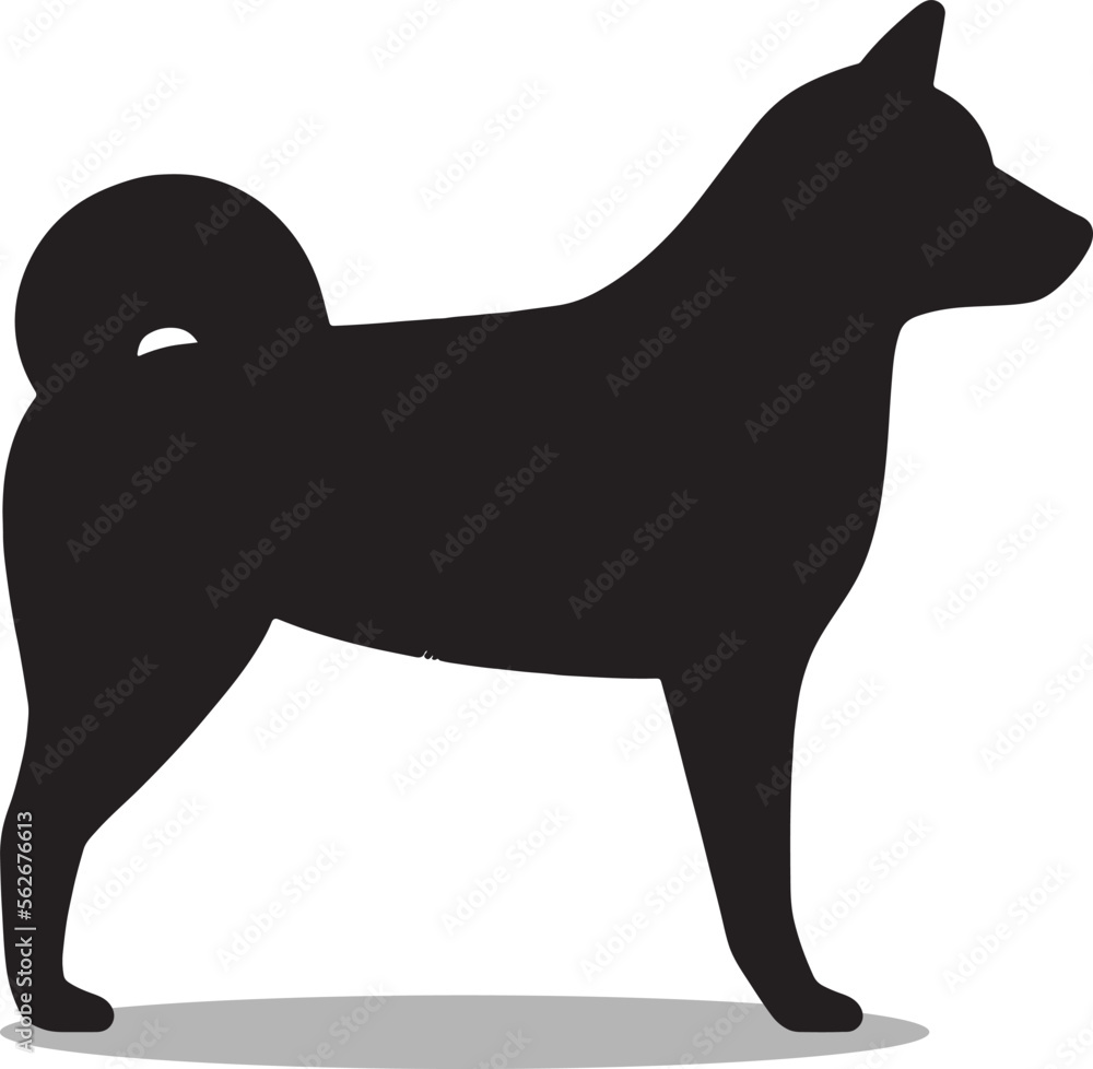 Vetor de Shiba Inu Silhouette, cute Shiba Inu Vector Silhouette, Cute ...