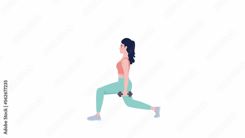 Animated strength training program. Dumbbell step ups with fitness ...