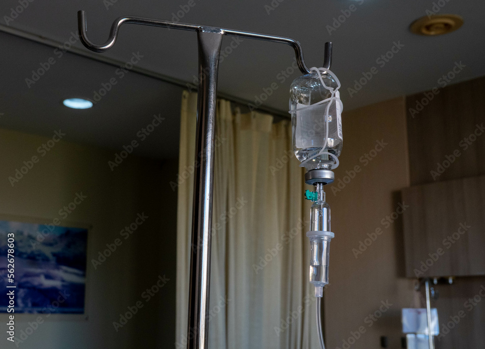 iv drip hanging pillar patient infusion machine bottle. Doctor ...