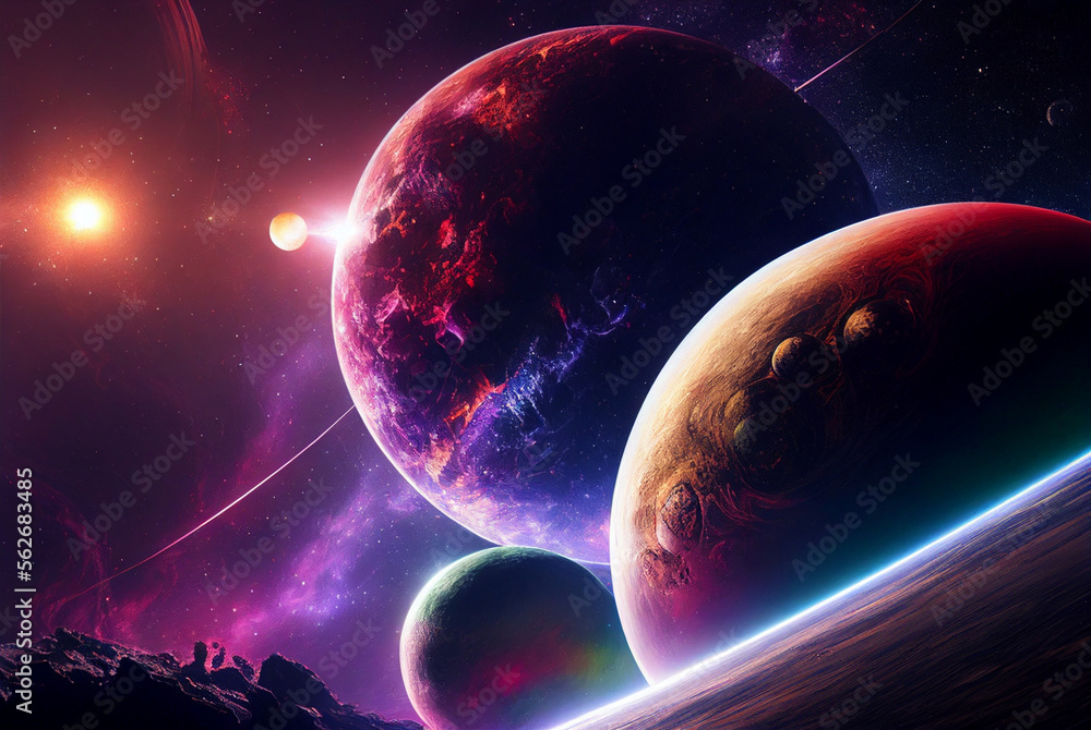 Colorful Space Planets Wallpaper