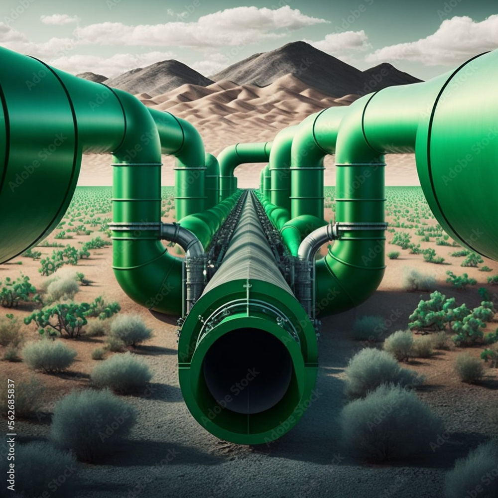 Hydrogen pipeline concept. Generative AI. Stock Illustration | Adobe Stock