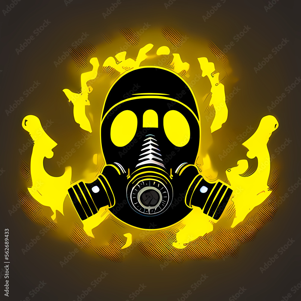 The icon logo of a gas mask. Chemical protection, smoke protection ...