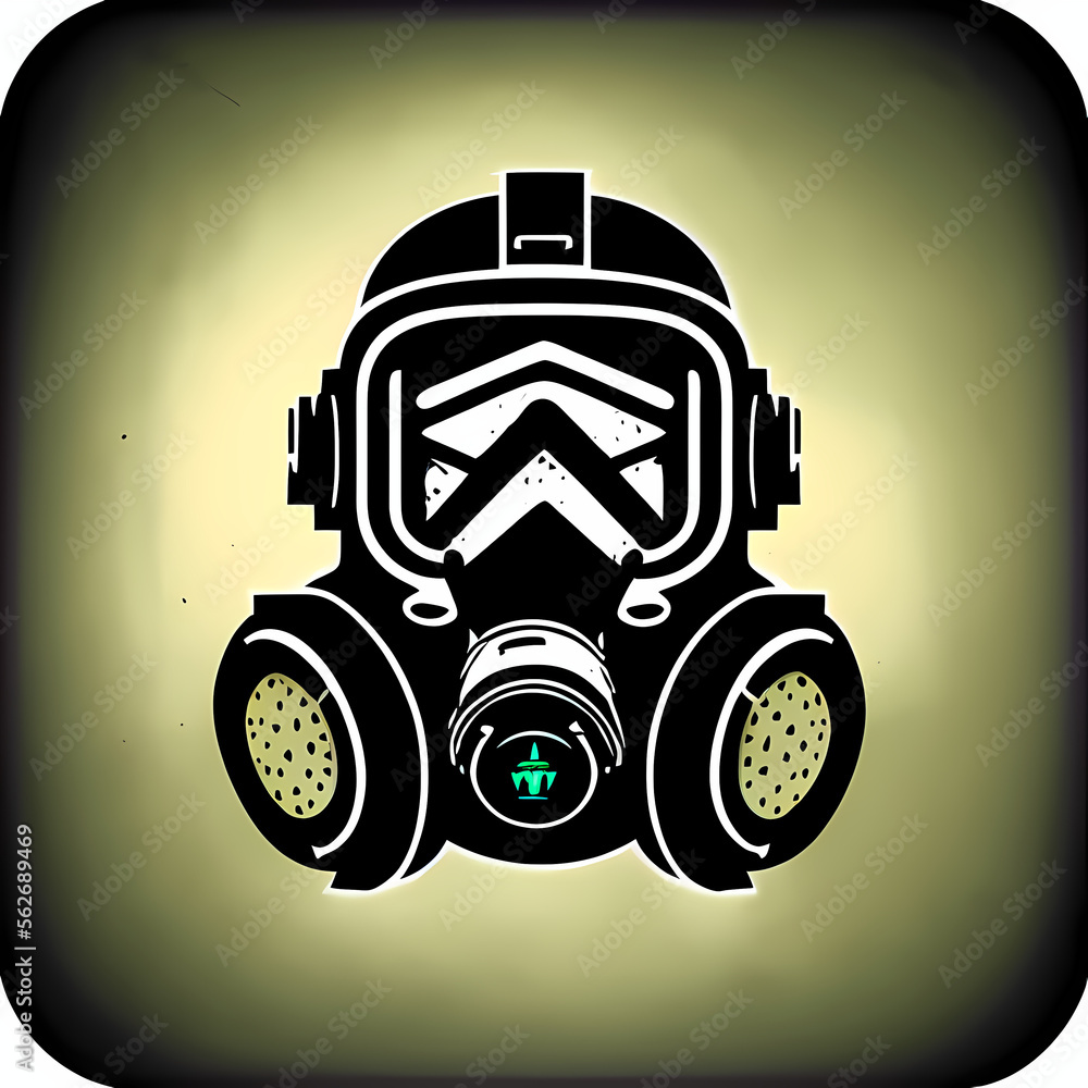 The icon logo of a gas mask. Chemical protection, smoke protection ...