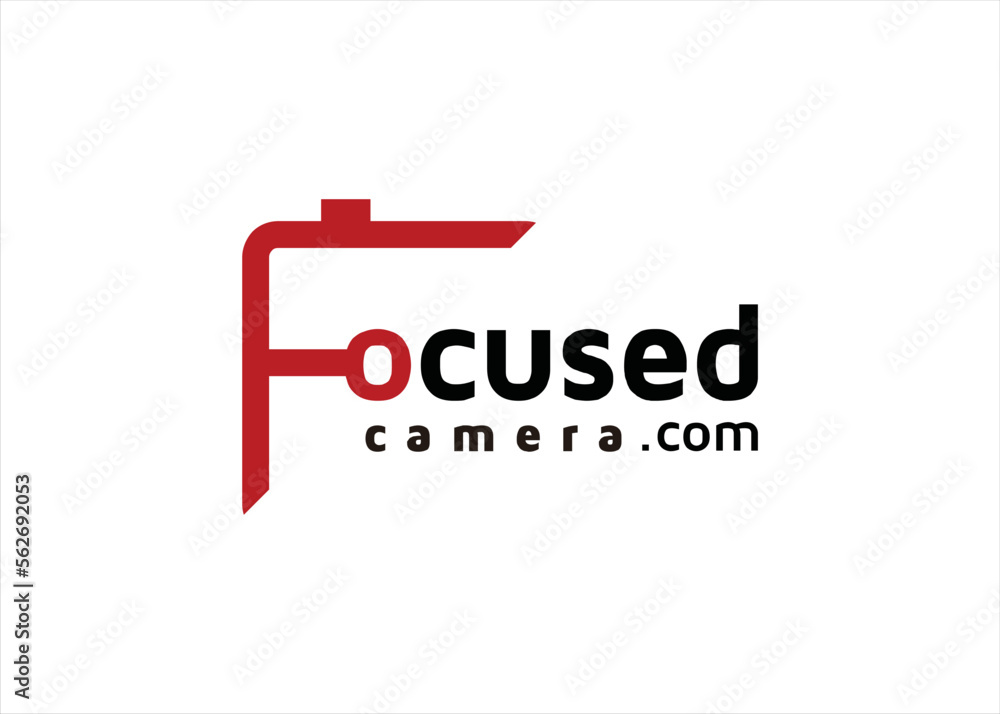 camera logo photography lens object focus eye studio design letter f ...