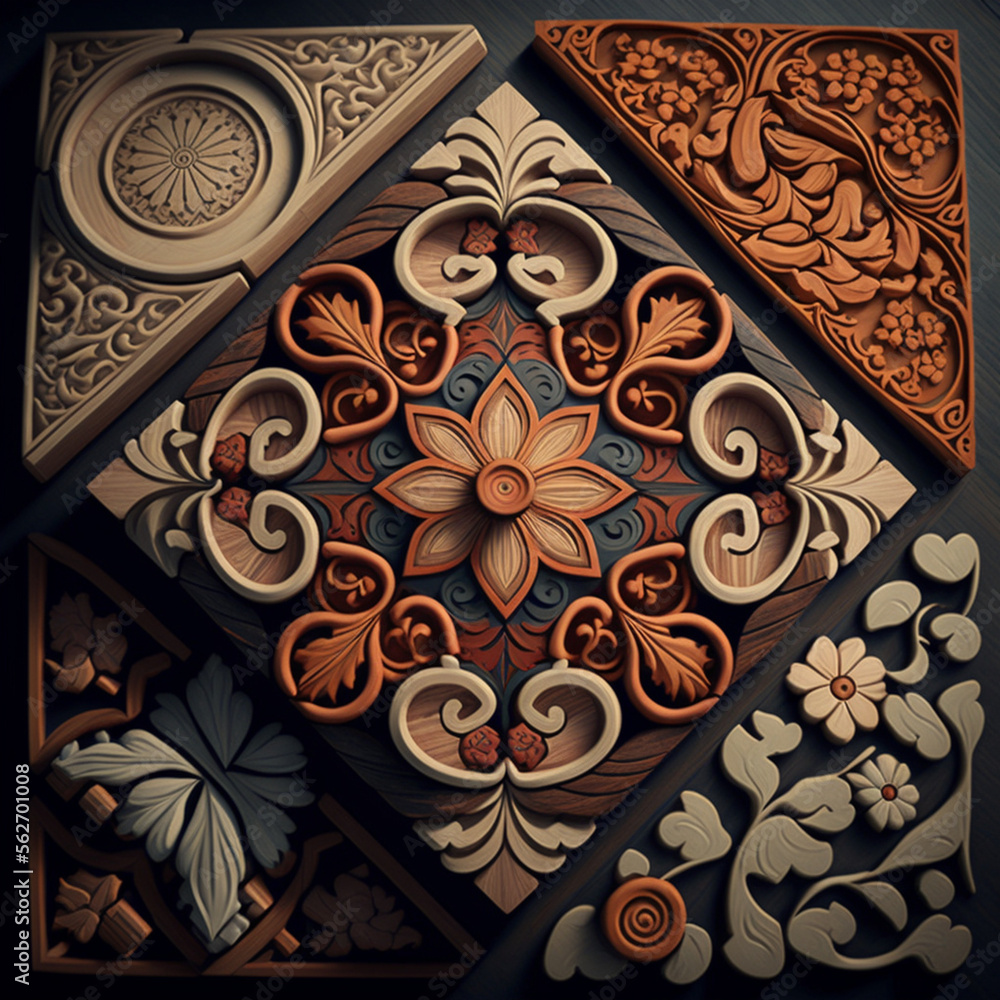 mazayka tile pattern with several vydows tiles with different patterns ...