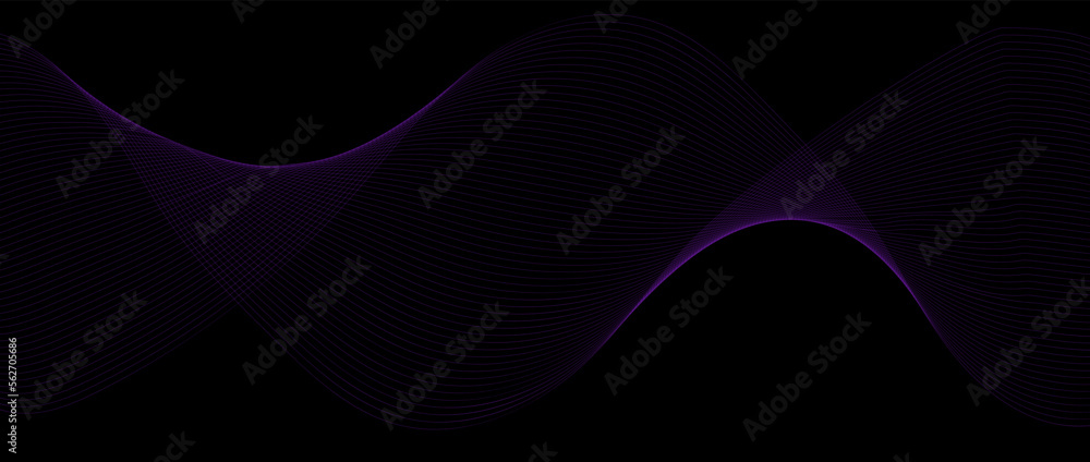 Abstract black background with parallel gradient lines. Technological ...