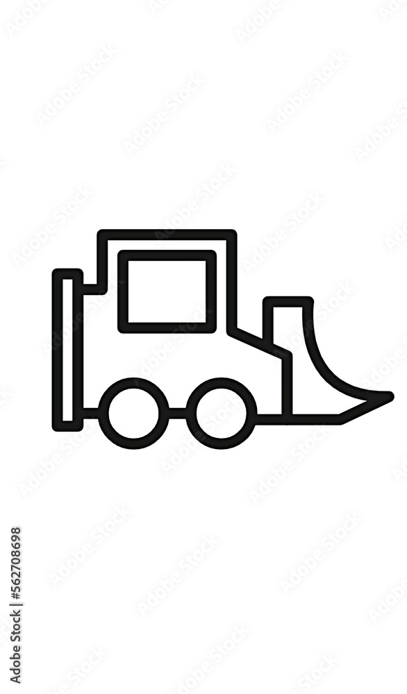 Big bulldozer, wheel loader vector isolated on white. Illustration of ...