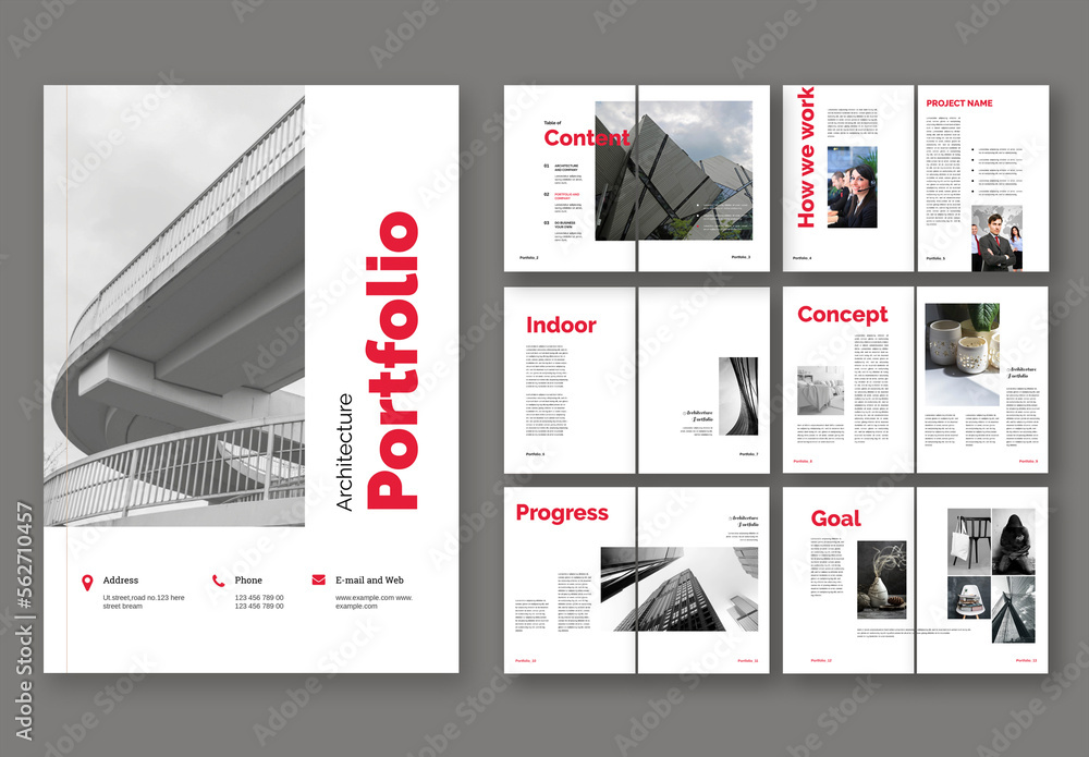 Architecture Portfolio Layout Stock Template | Adobe Stock