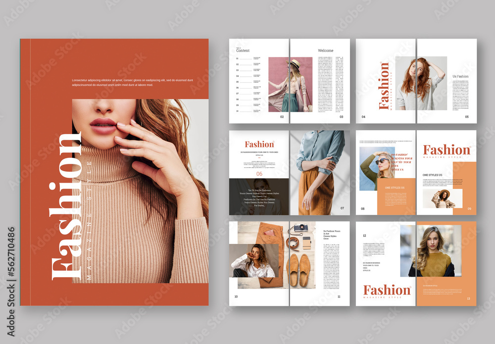 Fashion Style Magazine Layout Stock Template | Adobe Stock