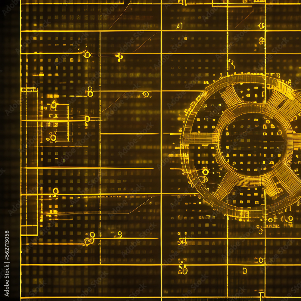Illustration of digital program code and algorithm created with ...