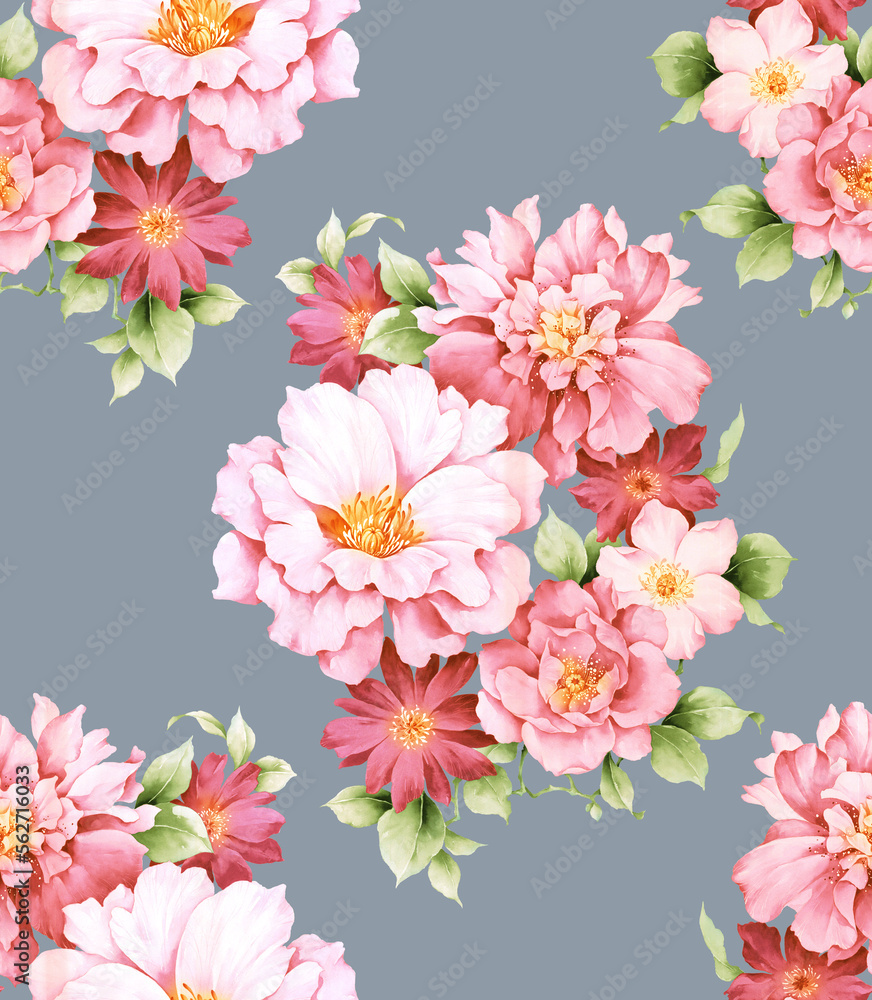 Classic Popular Flower Seamless pattern background.Perfect for ...