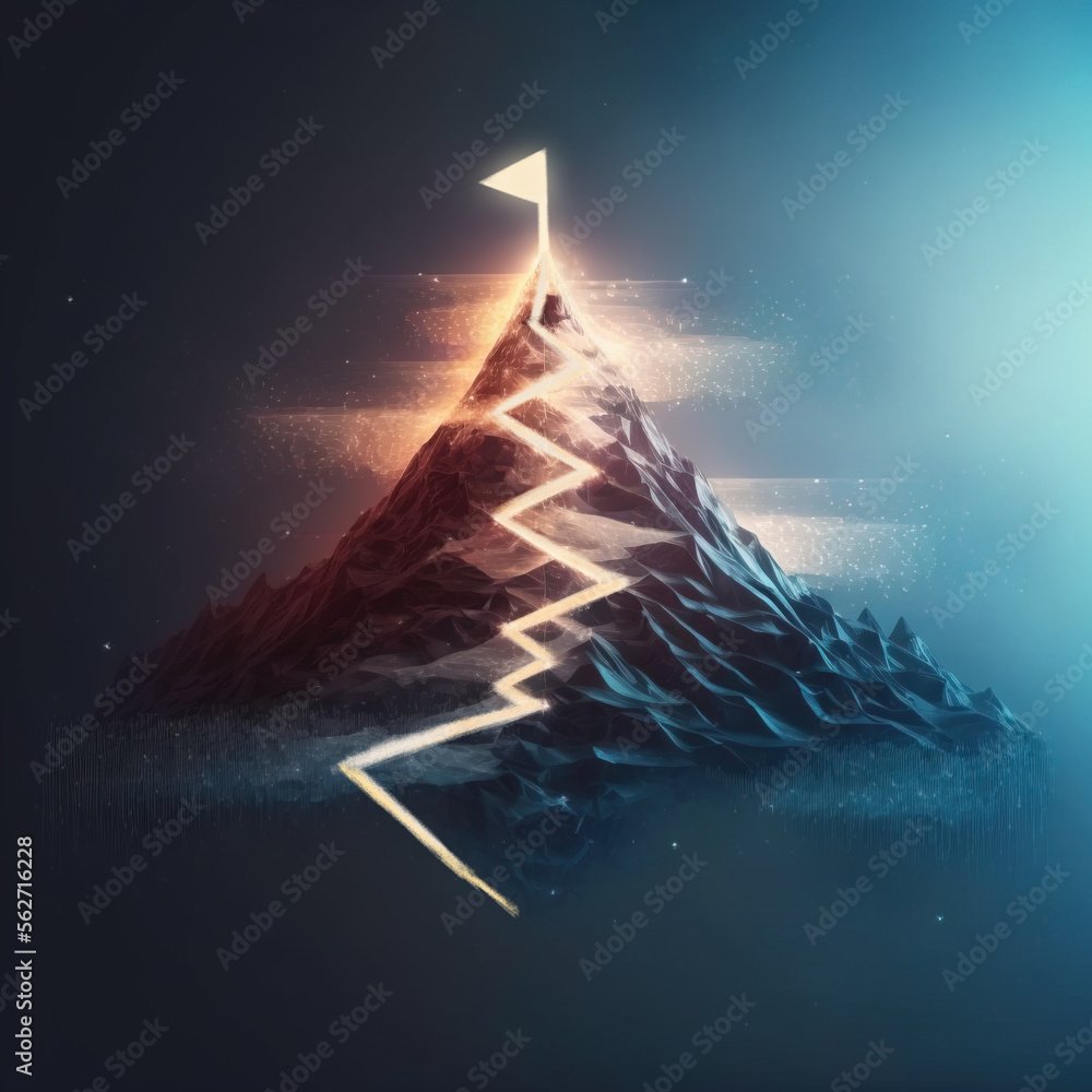 Success Route. Path to top of mountain. Business strategy path to ...