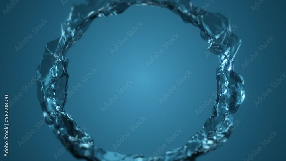 Video Stock Ring Of Water Flowing Background Loop/ 4k animation of an ...