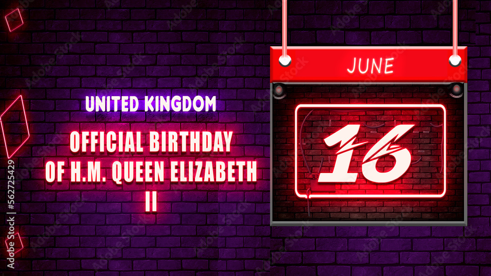 ภาพประกอบสต็อก Happy Official Birthday of H.M. Queen Elizabeth II of ...