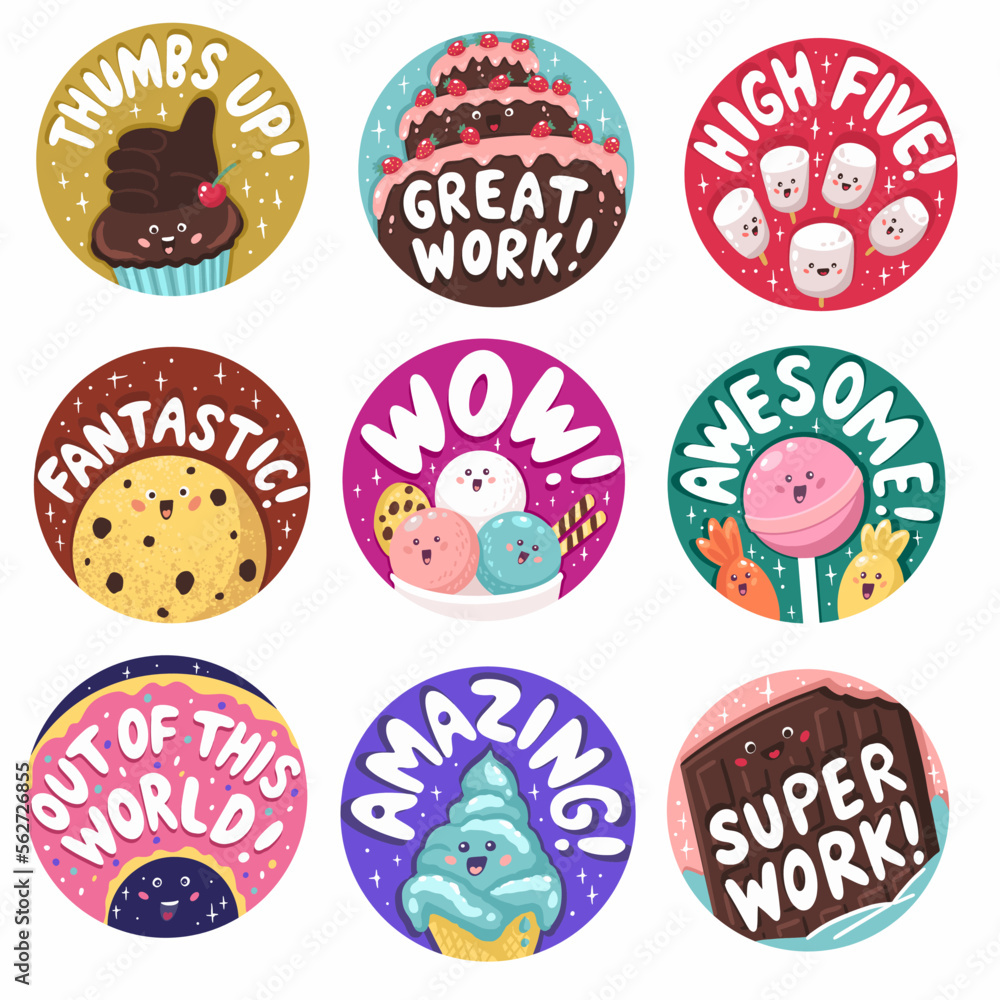 Cupcake,marshmallow, ice cream, candy, chokolate, donut, cookie. Kid’s ...