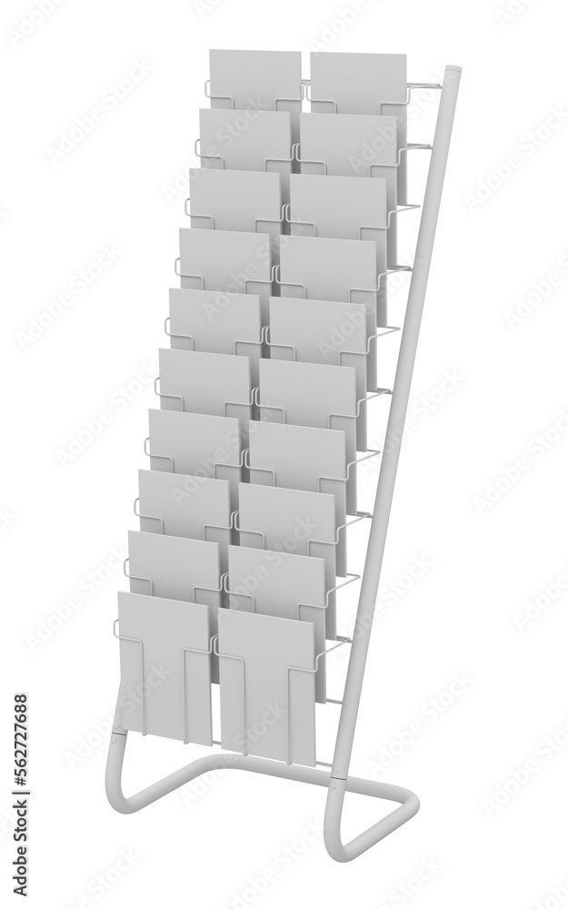 Clay render of frame magazine rack - 3D illustration Stock Illustration ...