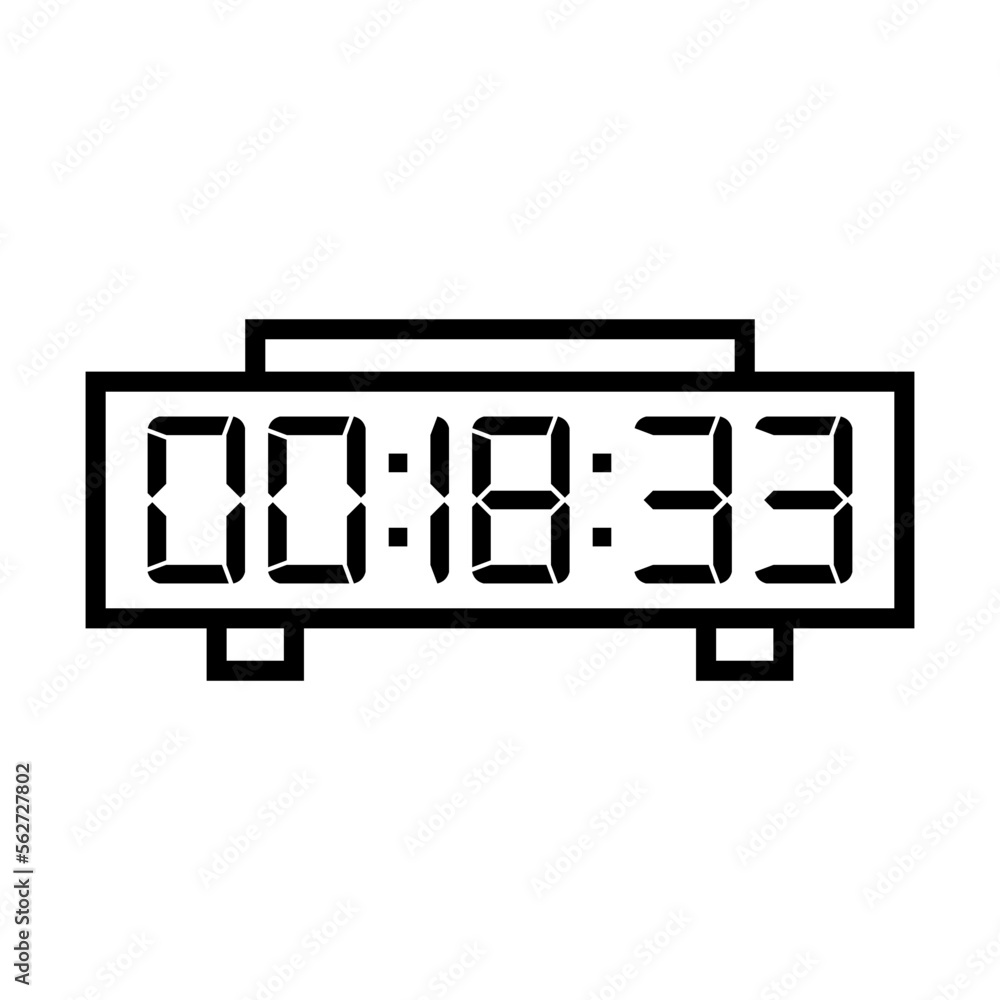 Digital clock number set. Electronic figures. Vector illustration ...