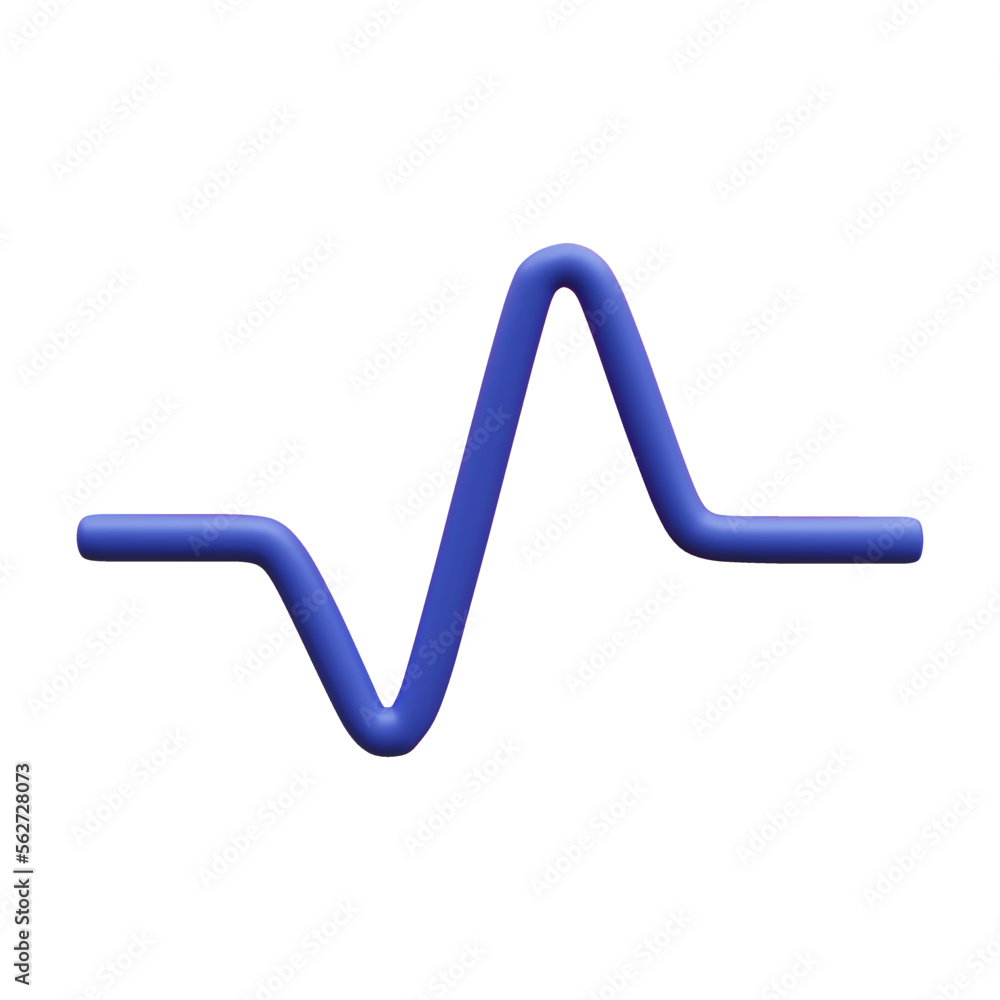 3d realistic blue pulse line for medical apps and websites. Medical ...