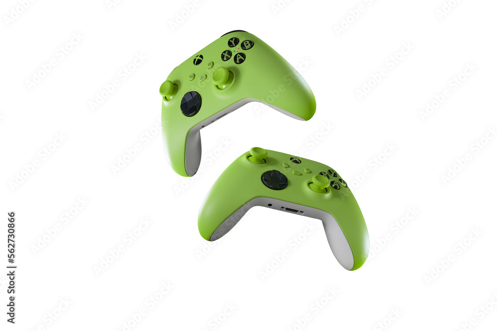 Green Xbox controller for cropping 3D illustration Stock Photo | Adobe ...