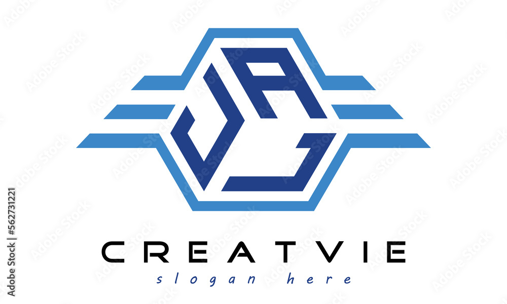 JAL three-letter geometric shape logo design vector template, isolated ...