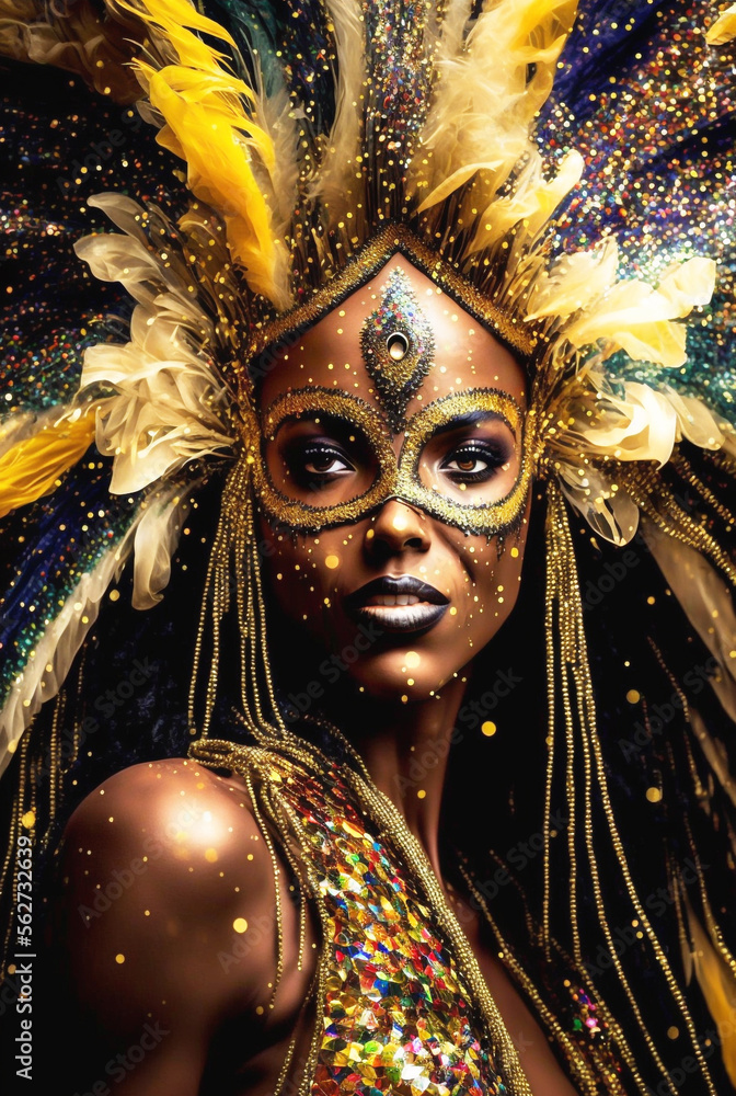 Rio de Janeiro Carnival Party Illustration, Brazilian Samba Dancer ...