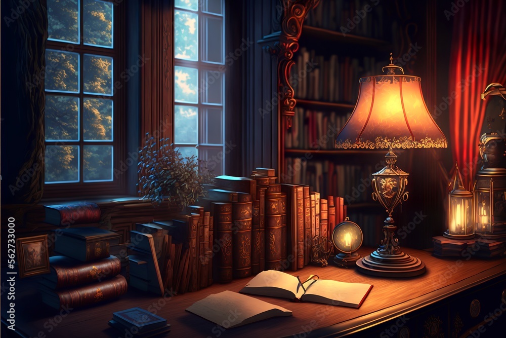 Cozy Library Wallpaper