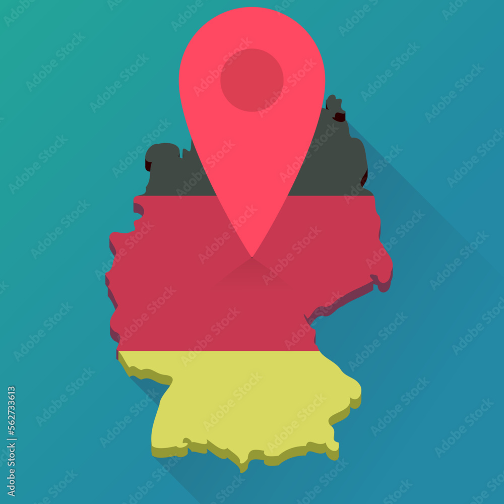3d map in flat design style of germany in the colors of the german flag ...